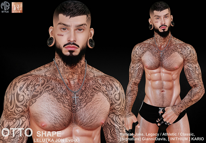 Second Life Marketplace - :: Mr Style :: Shape Otto - LeLUTKA JON Head Belleza Jake, Signature ...